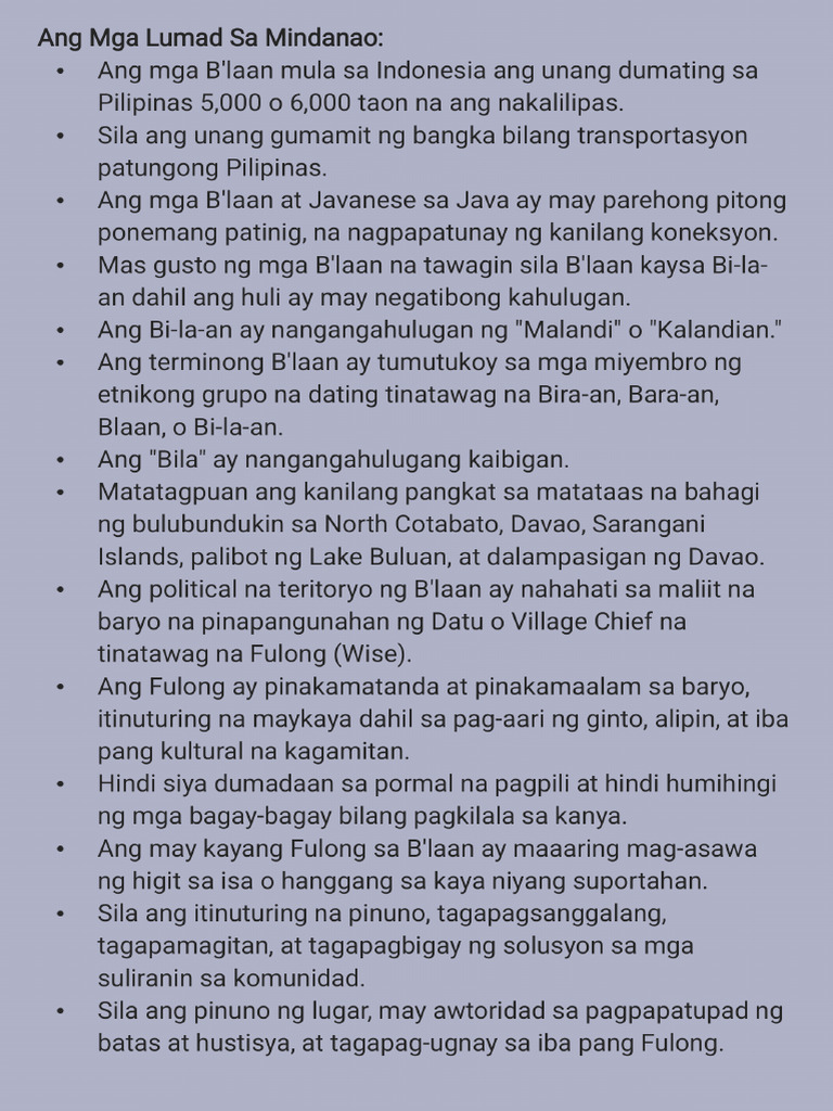 Mga Lumad Sa Mindanao | PDF