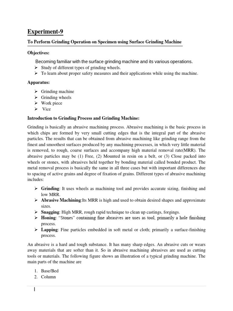 Grinding Wheels: Types and Safety Guide | PDF | Grinding (Abrasive ...