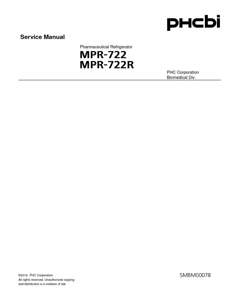 Service Manual Mpr-722 Phcbi Ok | PDF | Electrical Connector | Fluorescent Lamp