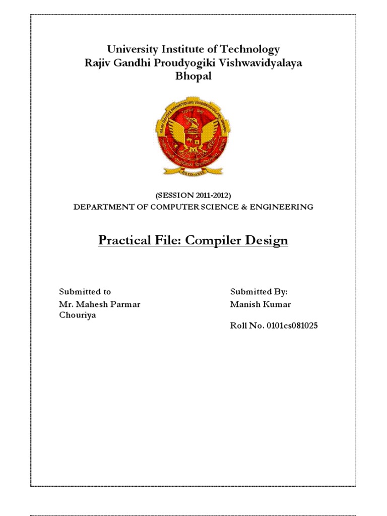 Compiler Design : Practical File | Parsing | Metalogic
