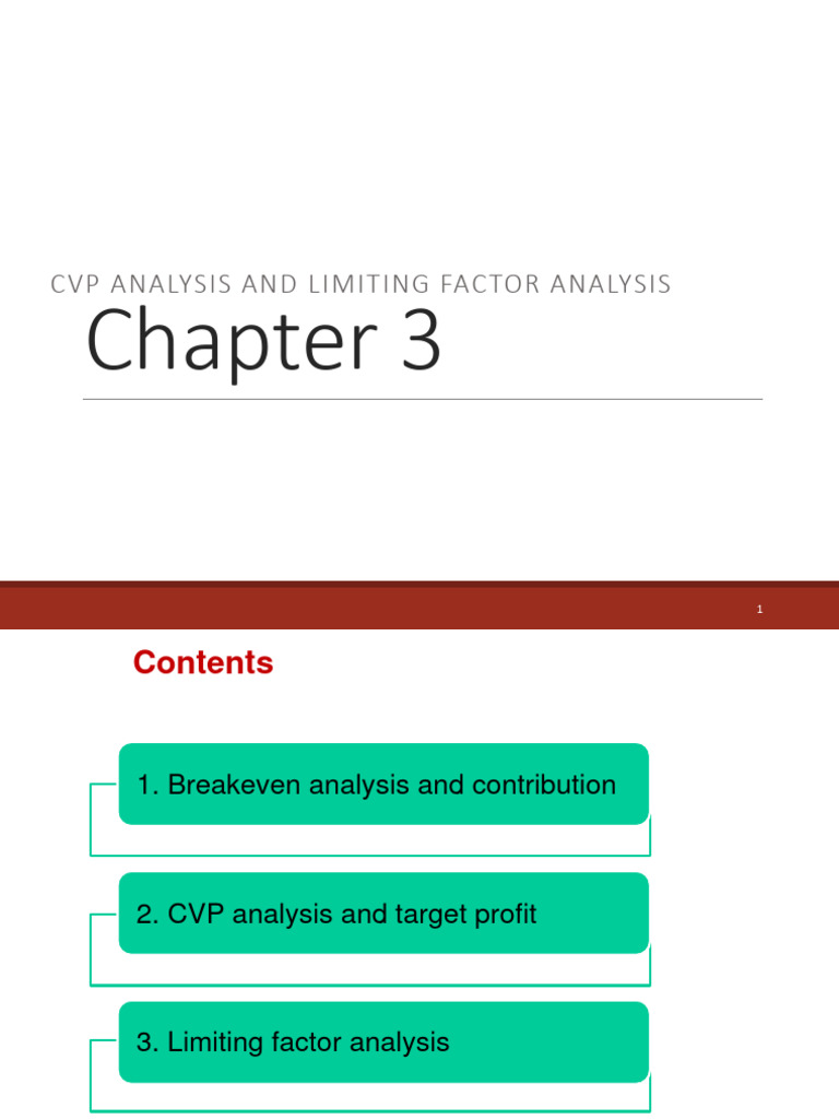 CVP and Limiting Factor Analysis | PDF | Business Economics | Economics