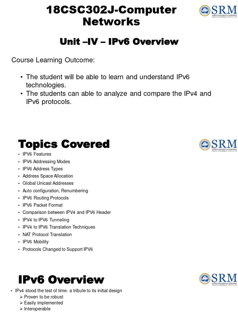 Unit 4 | PDF | I Pv6 | Internet Protocols