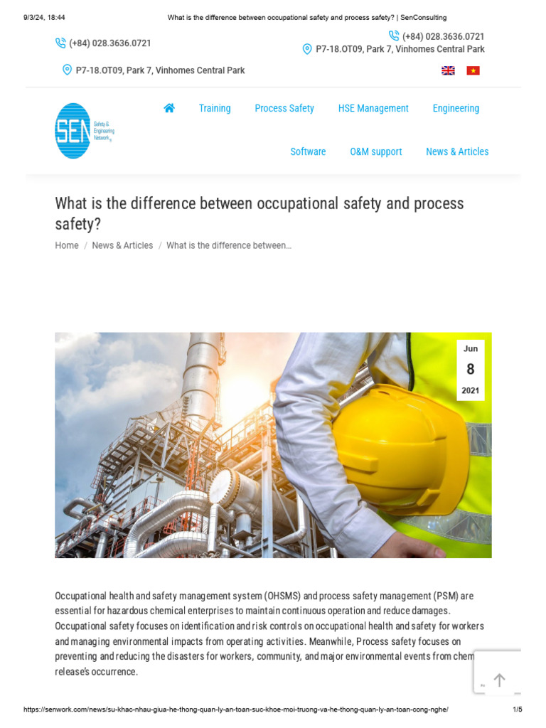Occupational vs Process Safety Explained | PDF | Occupational Safety ...