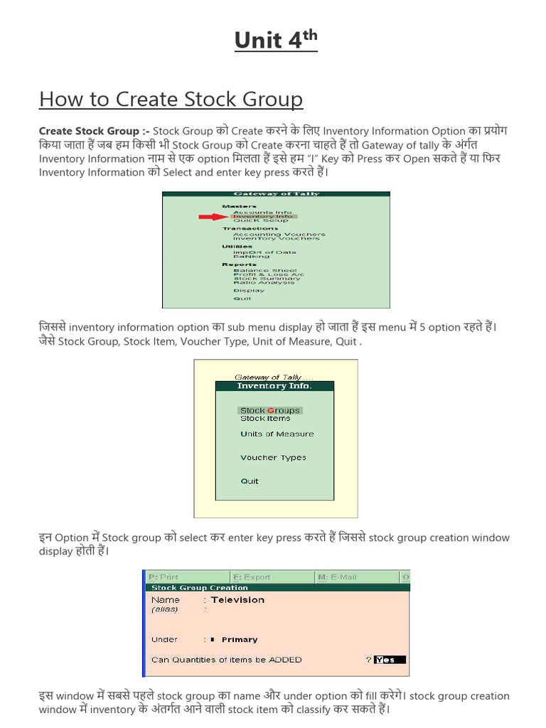 2pgdca Tally Unit 4th | PDF