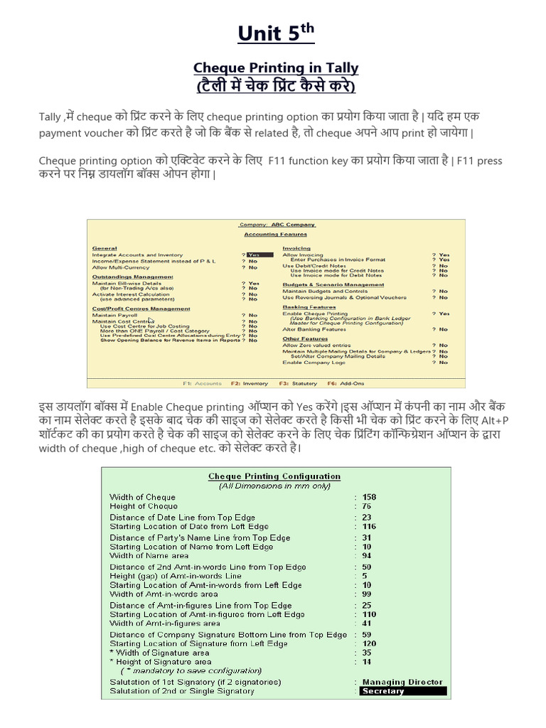 2pgdca Tally Unit 5th | PDF