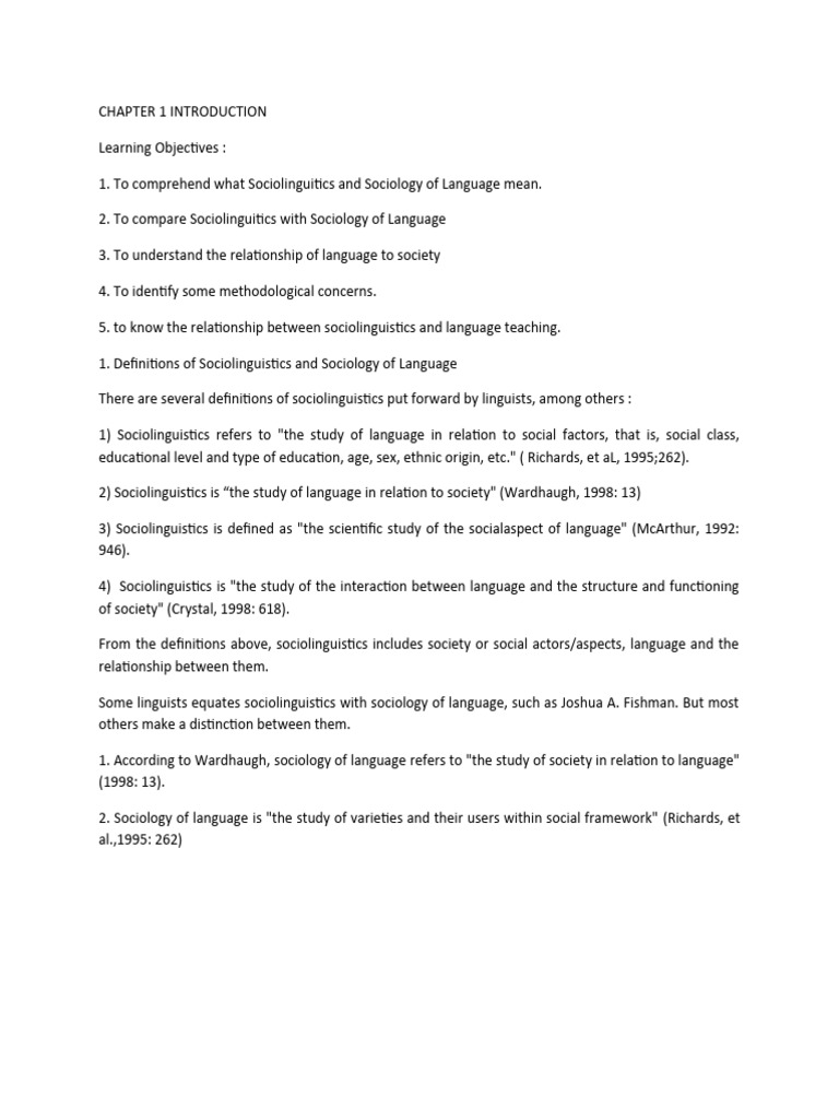 Chapter 1 Introduction. Language in Society | Download Free PDF | Sociolinguistics | Linguistics
