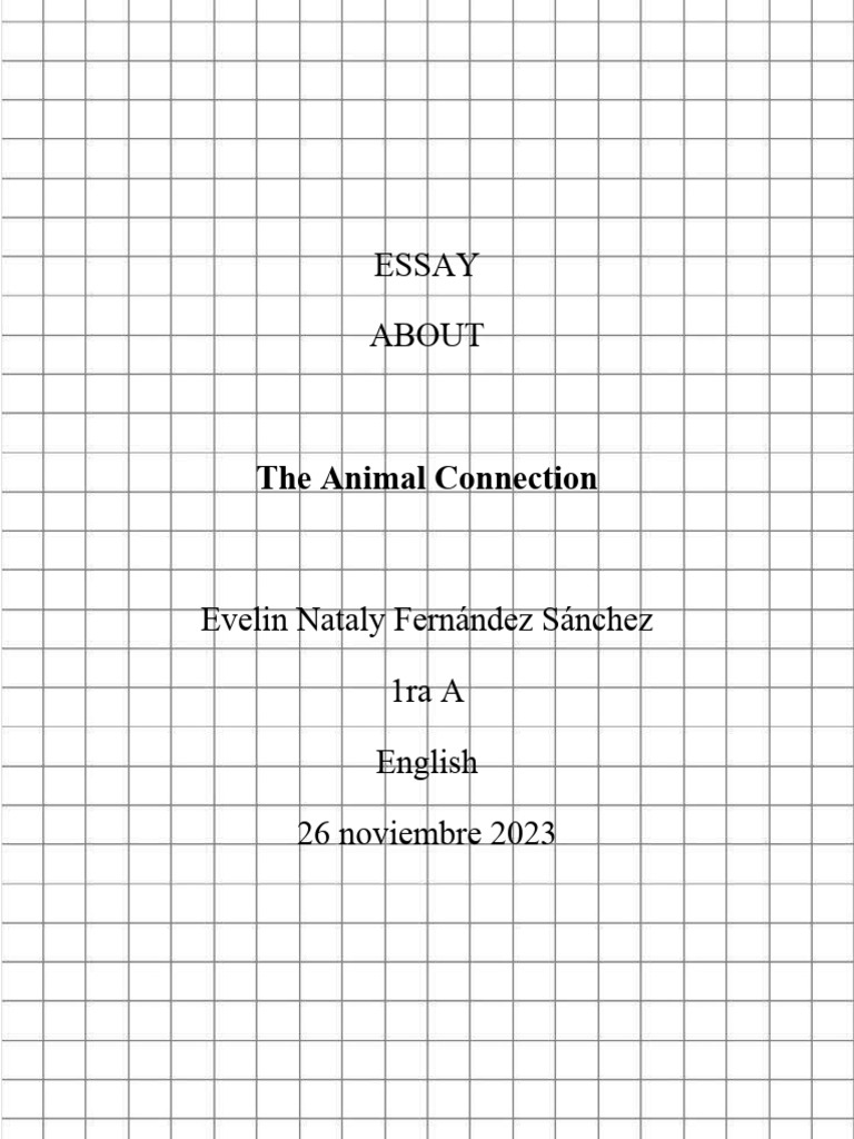 Essay The Animal Connection | PDF | Conservation Biology | Biodiversity