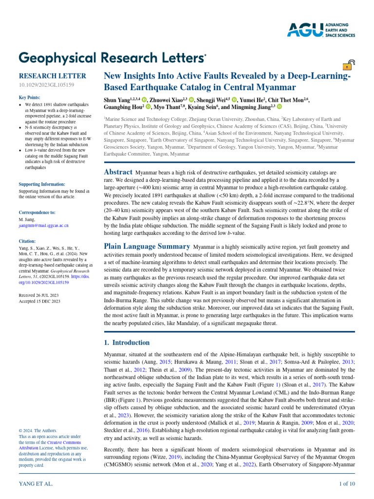 New Insights Into Active Faults Revealed by A Deep | PDF | Earthquakes ...