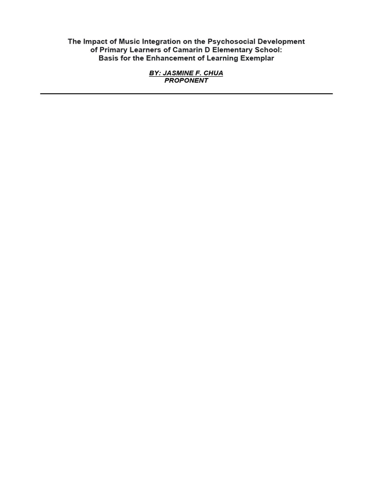 Music Integration's Effect on Learners | PDF | Sampling (Statistics ...