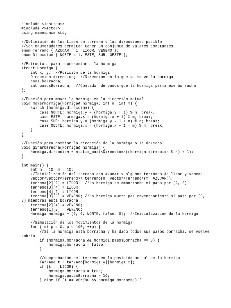 Simulación de Hormiga en Terreno | PDF | Programación de computadoras | Ingeniería de software