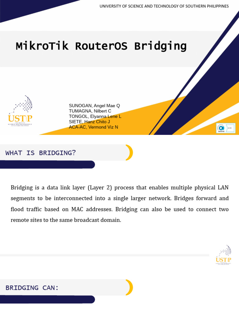 MikroTik RouterOS Bridging Guide | PDF | Computer Network | Network Switch