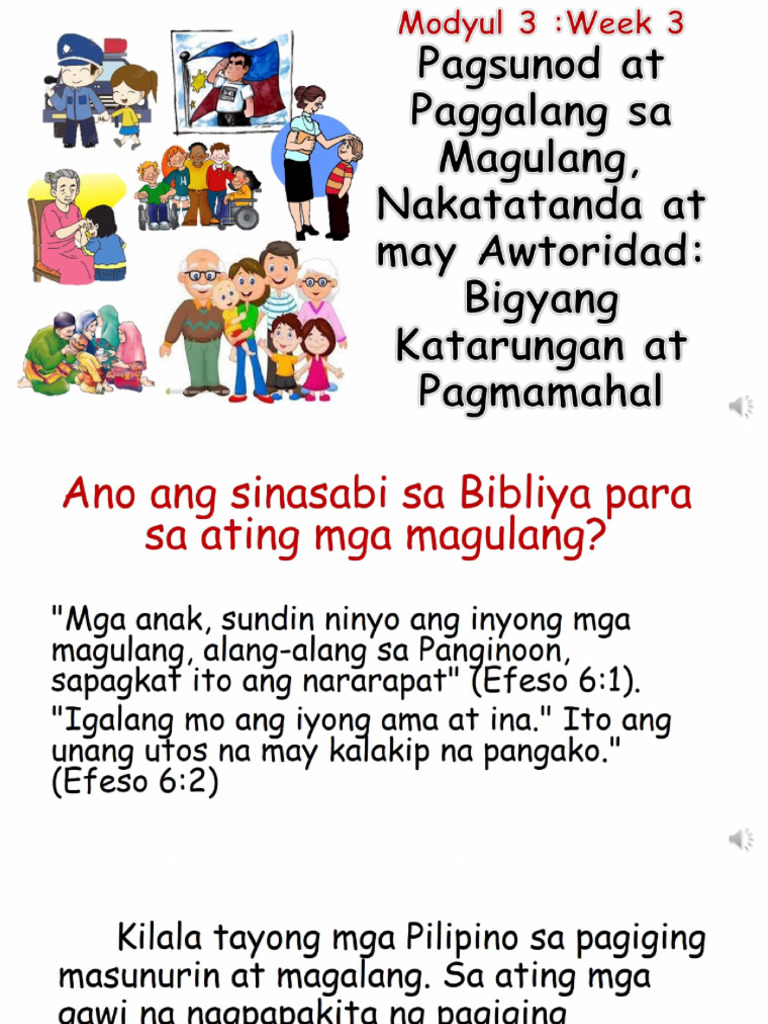 Paggalang at Pagsunod Sa Nakakatanda at May Awtoridad | PDF