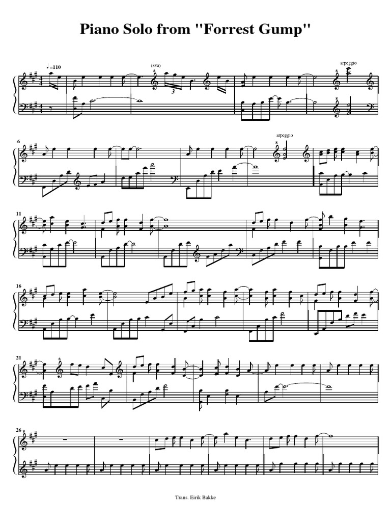 Forrest Gump Piano Solo Sheet Music | PDF