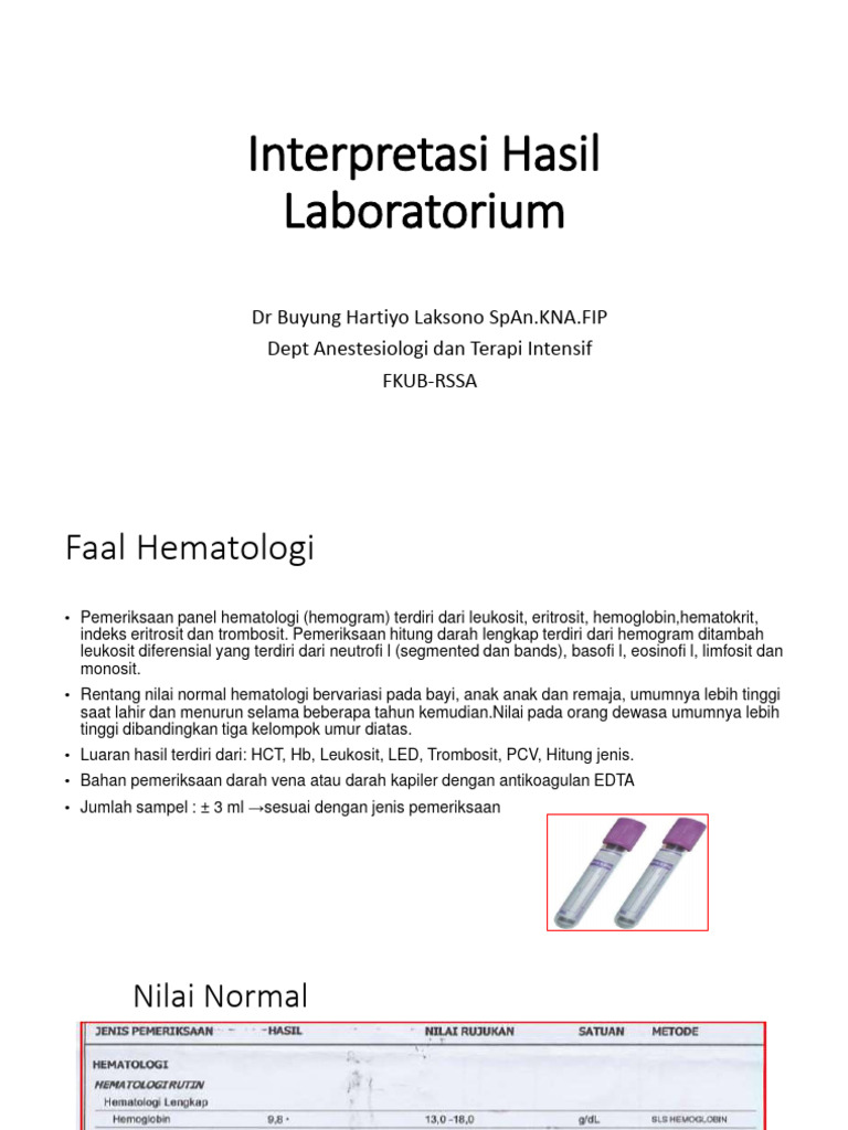 Interpretasi Hasil Laboratorium Medis | PDF