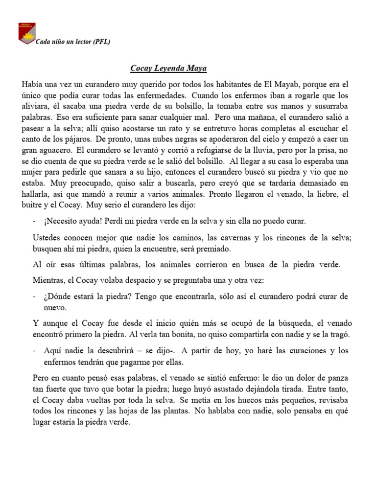 La leyenda del Cocay y su luz | PDF