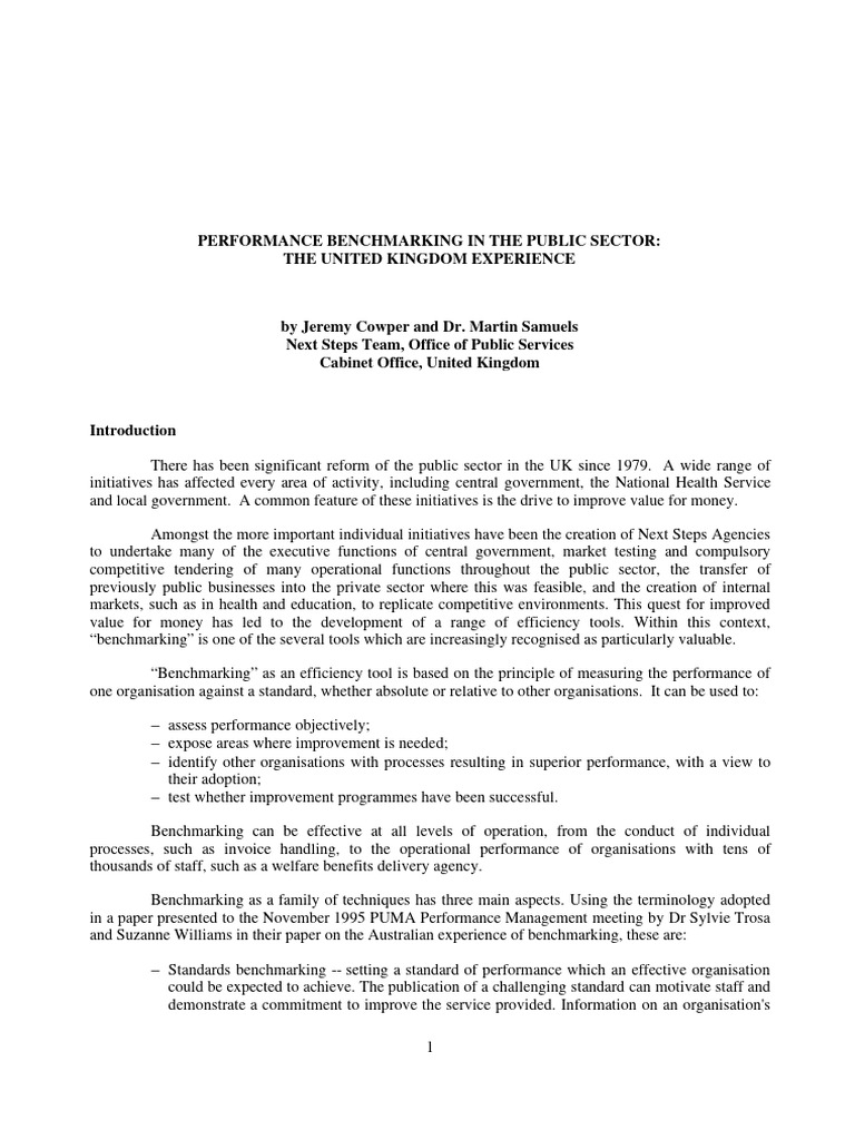 UK Public Sector Benchmarking Insights | PDF | Benchmarking | Audit
