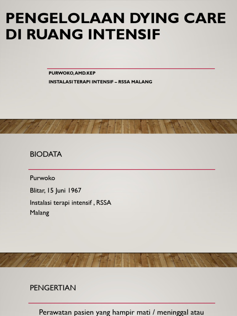 PURWOKO, Amd. Kep. - PENGELOLAAN DYING CARE DI RUANG INTENSIF (MI.19) | PDF