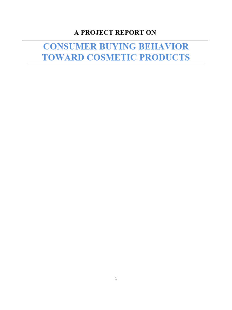 Consumer Buying Behavior Toward Cosmetic Products | PDF | Cosmetics | Brand