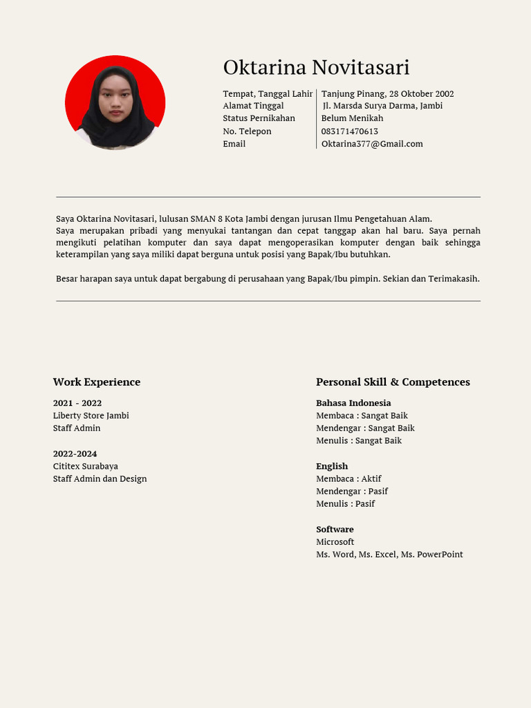 CV Oktarina Novitasari | PDF