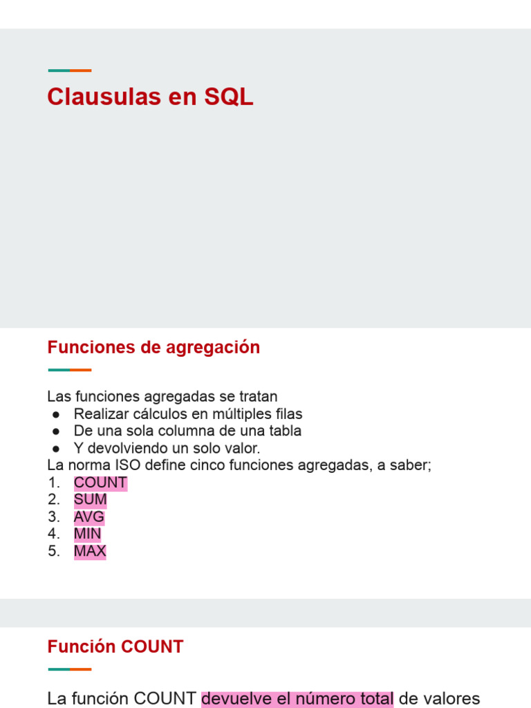 Clausulas en Mysql | PDF | Bases de datos | Gestión de datos