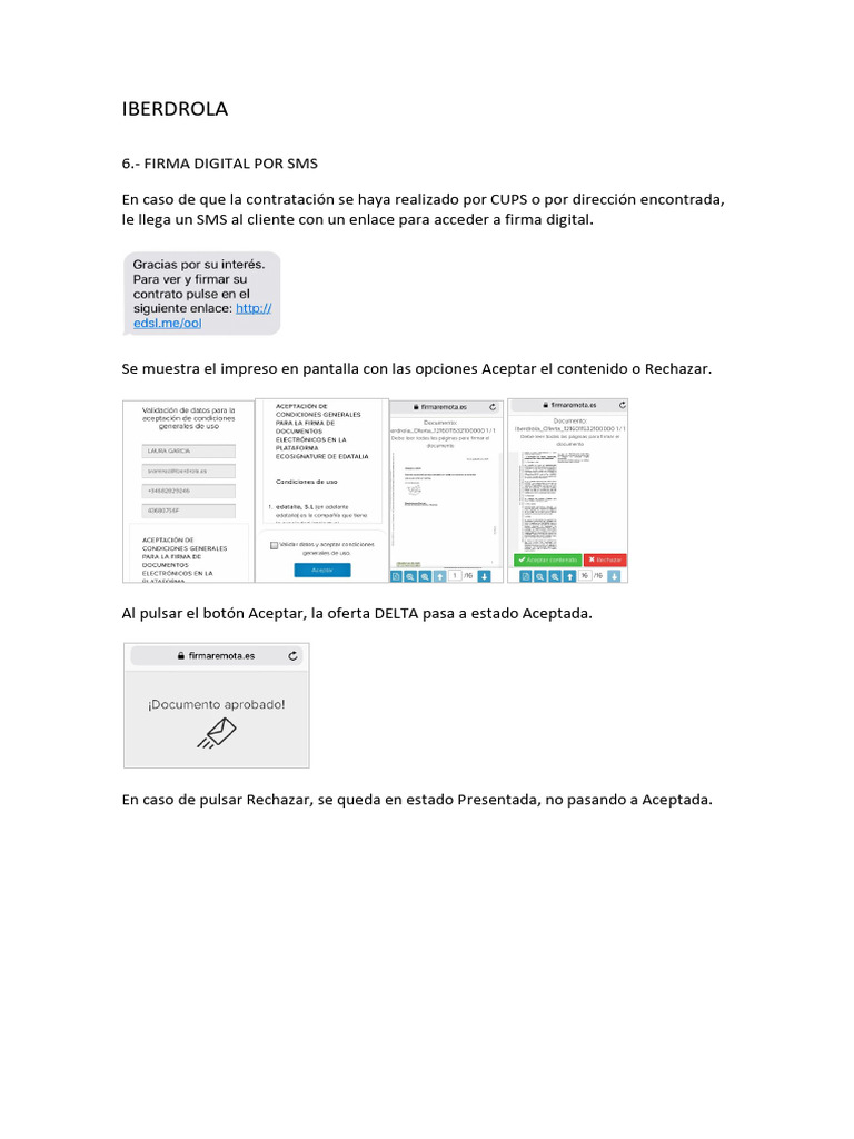 Procedimiento de Firma SMS | PDF