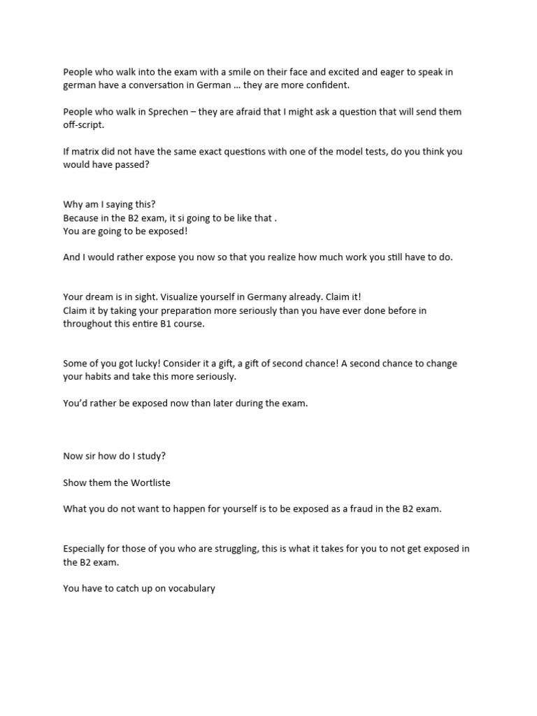 B2 Introduction Speech | PDF