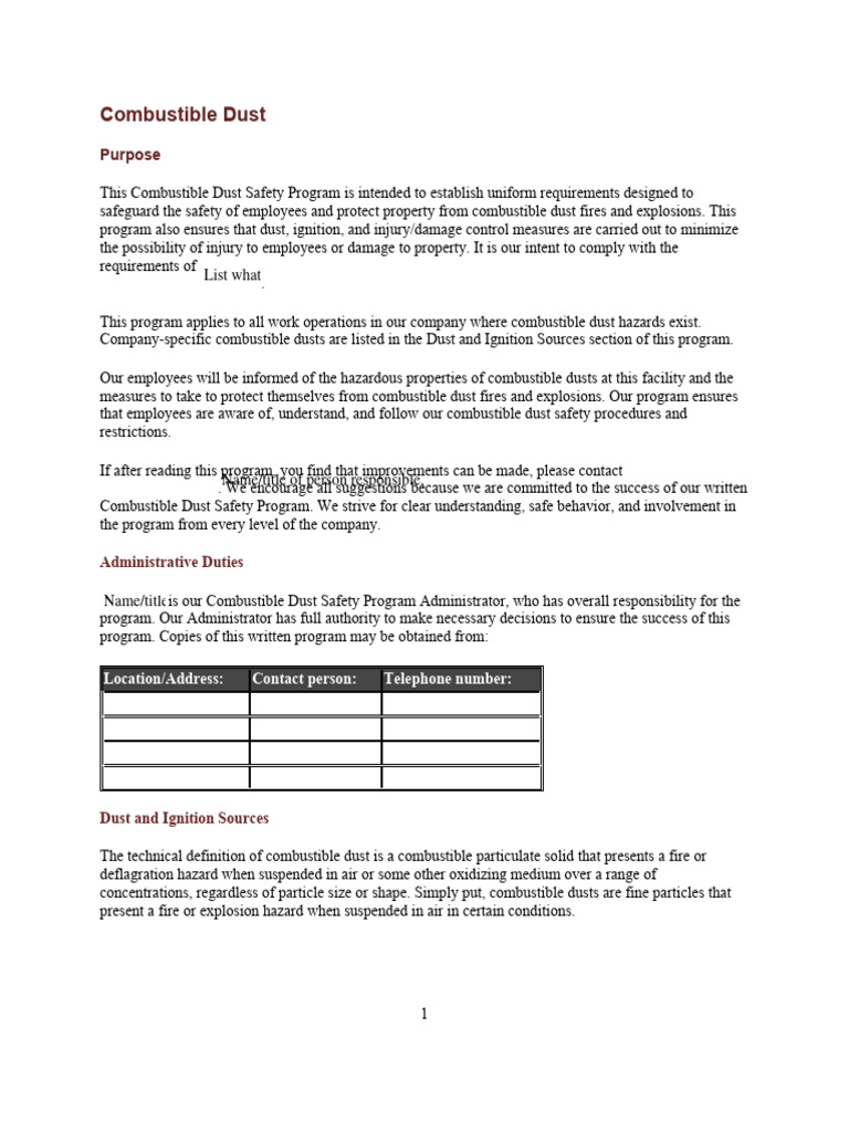 Combustible Dust | PDF | Combustion | Housekeeping