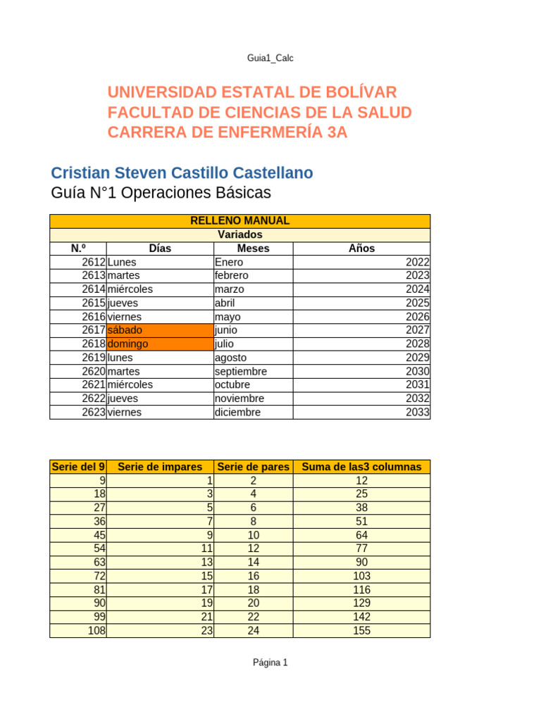 Guías Operaciones Básicas 3A | PDF