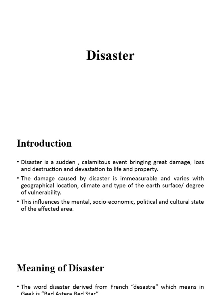 Introduction to Disaster Management | PDF | Natural Disasters ...