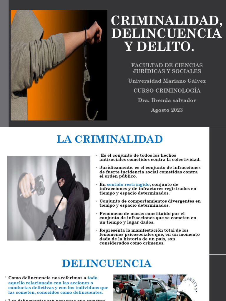 CRIMINALIDAD, DELINCUENCIA Y DELITO 2023 | PDF | Crímenes | Crimen y ...