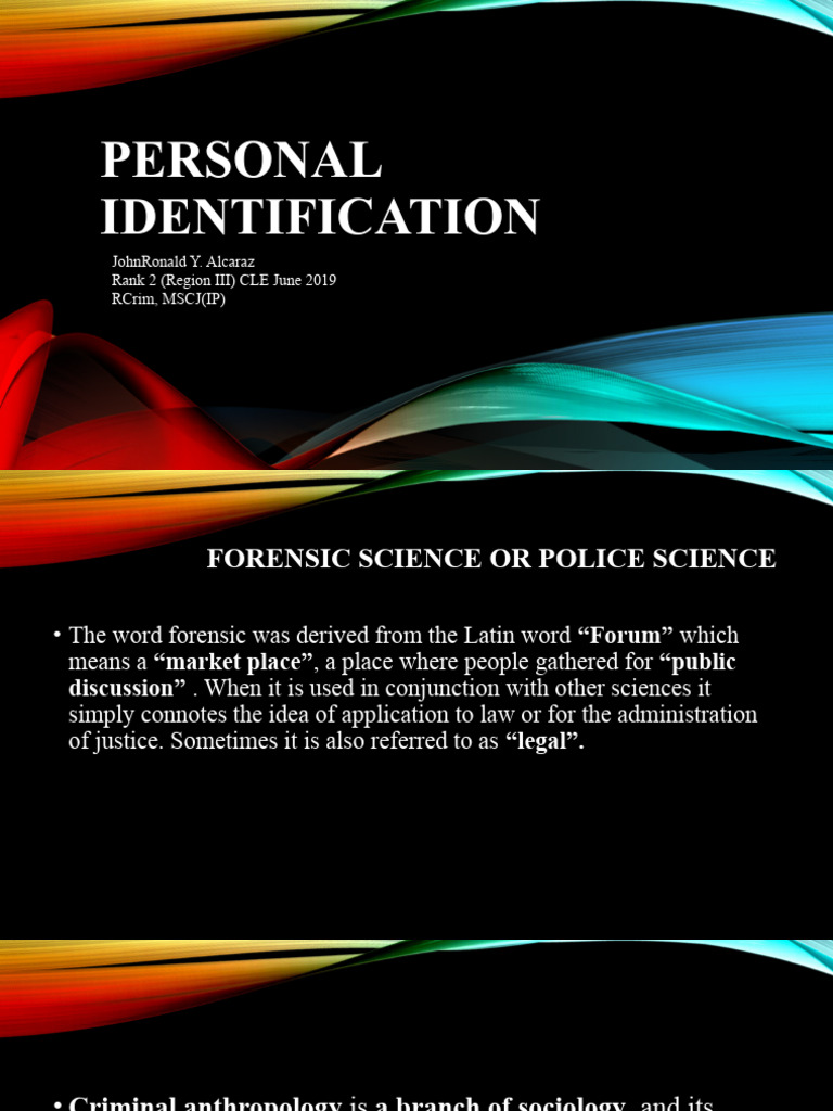 Personal Identification | Download Free PDF | Fingerprint | Skin