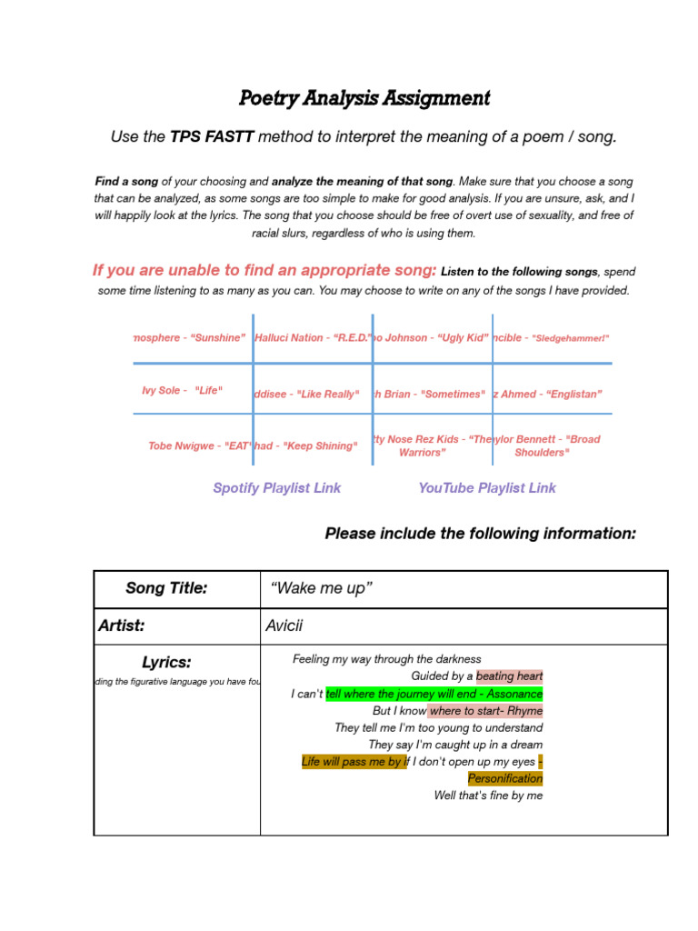 - Poetry Analysis Assignment | PDF | Poetry