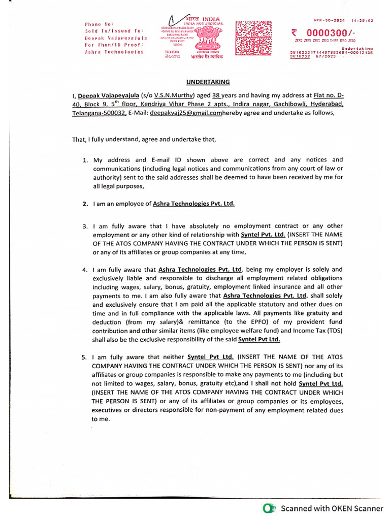 Undertaking | PDF
