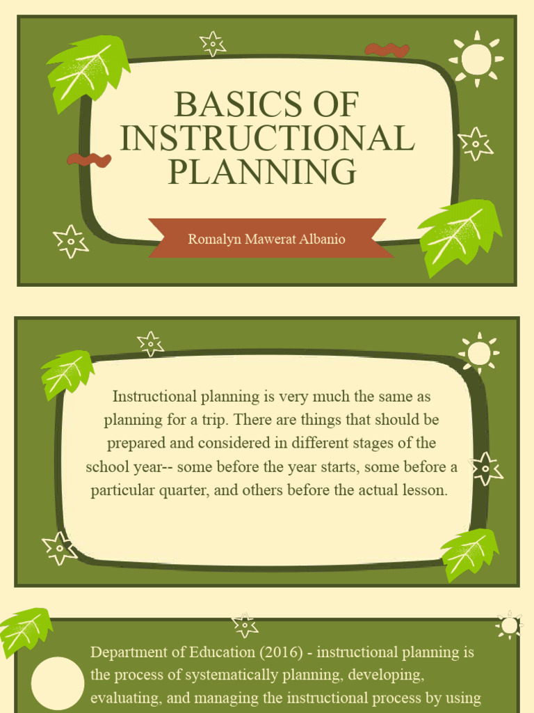 Basics of Instructional Planning | PDF | Curriculum | Teachers