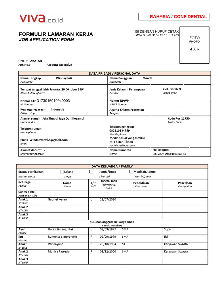 Application Form VMB | PDF