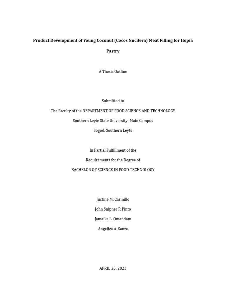 Chapter 1 THESIS 101.1 | Download Free PDF | Coconut | Baking