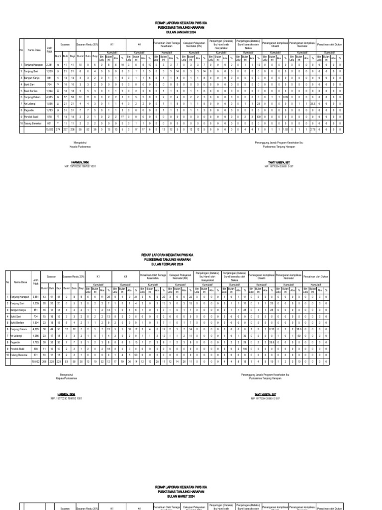 laporan PWS KIA JAN-MAR 2024 | PDF