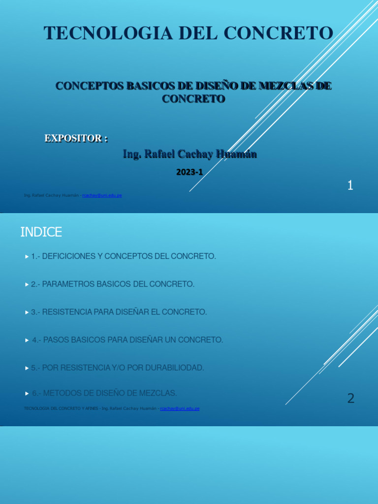 Conceptos Basicos de Diseños para Exponer - Ec 612 J - 6ma Semana - Ing. Cachay | PDF | Hormigón ...