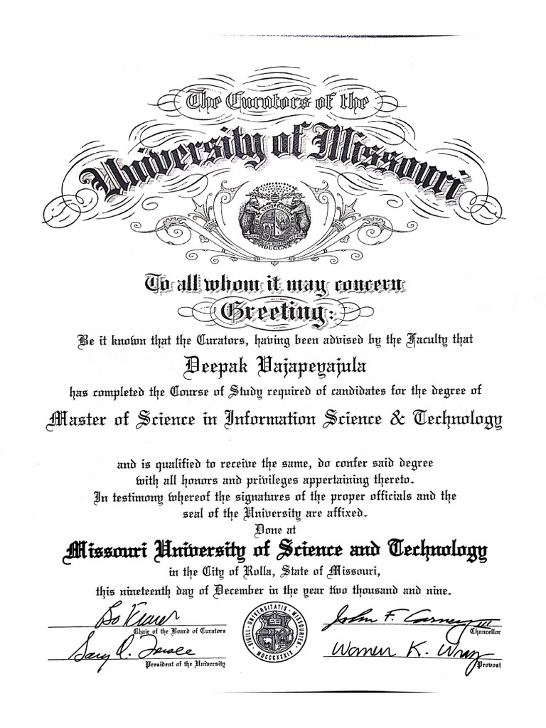 MS Degree - Provisional | PDF