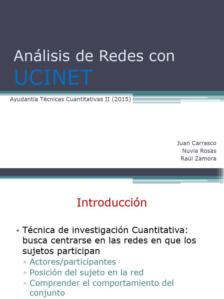 Análisis de Redes con UCINET | PDF | Matriz (Matemáticas) | Cuestionario