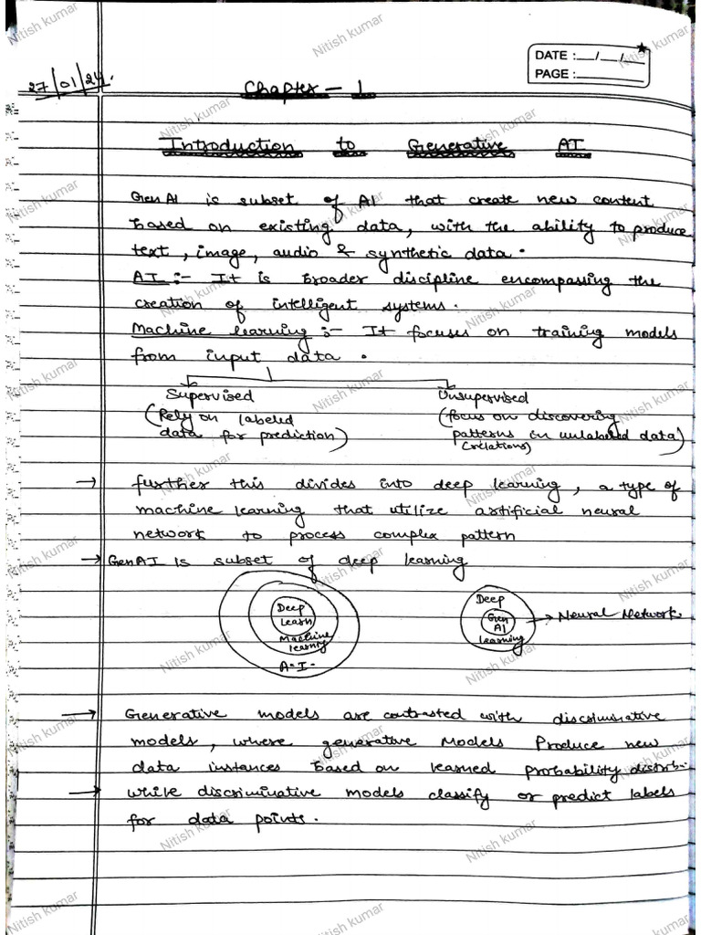 Generative AI Handwritten Notes | PDF