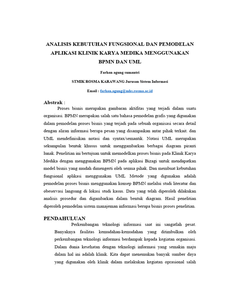 Pemodelan Aplikasi Klinik Karya Medika | PDF