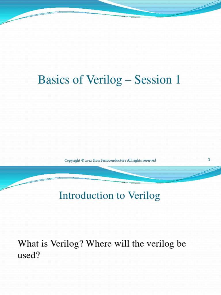 Basics of Verilog - Session 1 | PDF | Hardware Description Language | Logic Gate