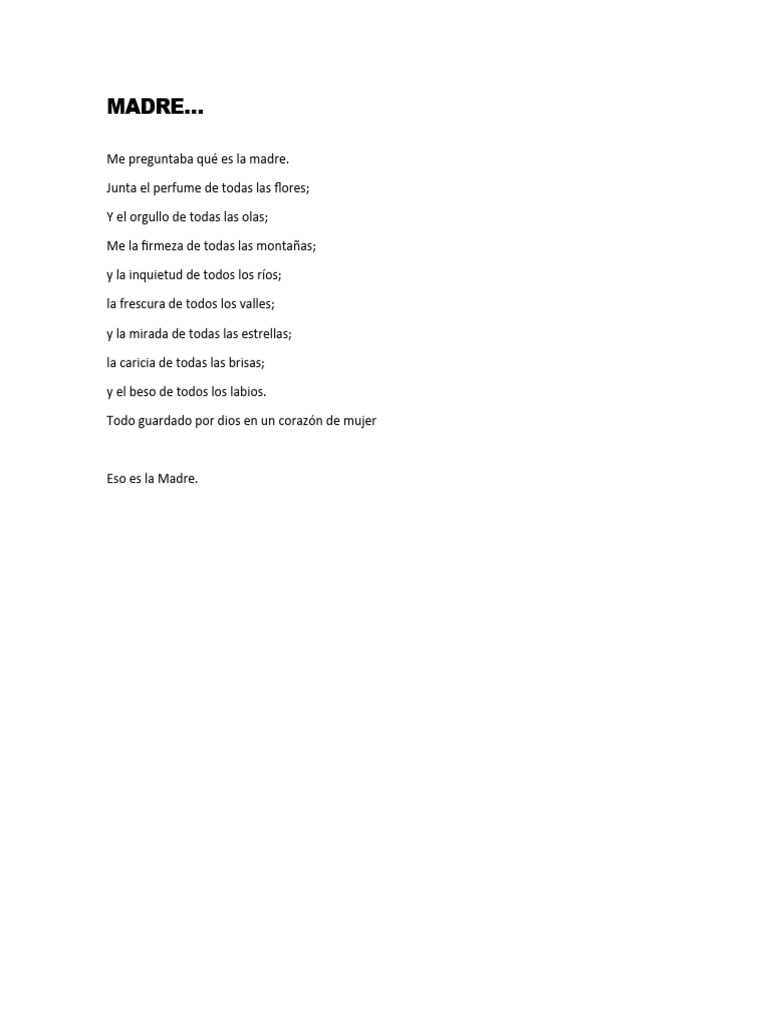 5 Poemas Del Dia de La Madre. | PDF | Poesía