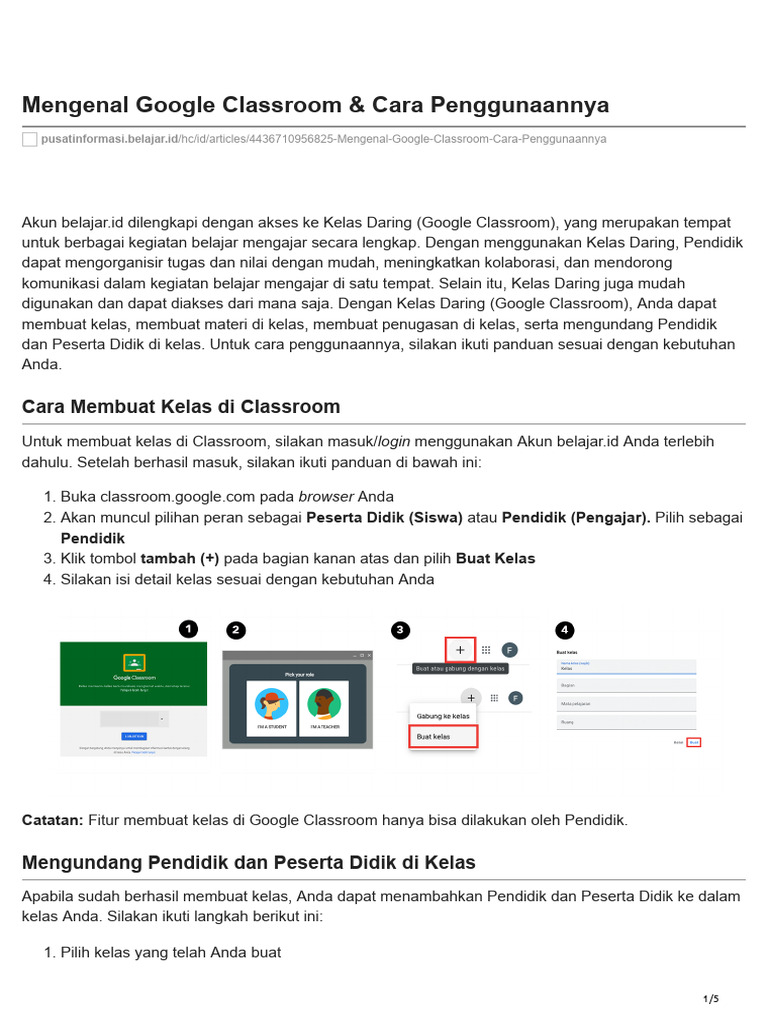 Pusatinformasi - Belajar.id-Mengenal Google Classroom Cara ...