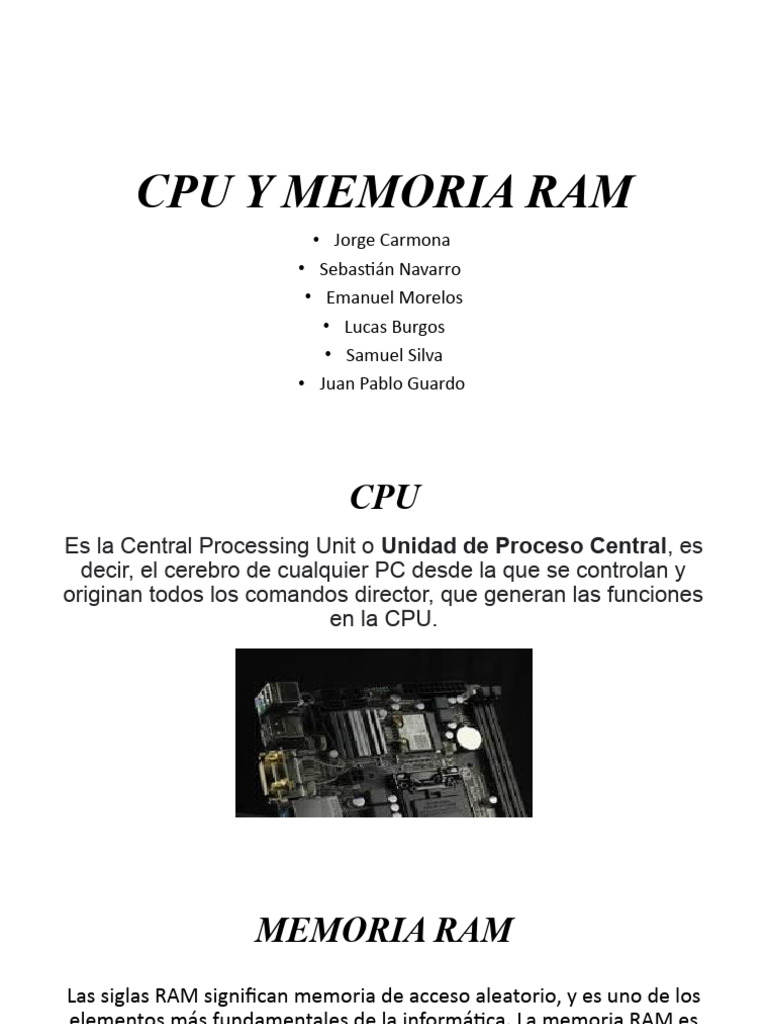 Cpu y Memoria Ram | PDF