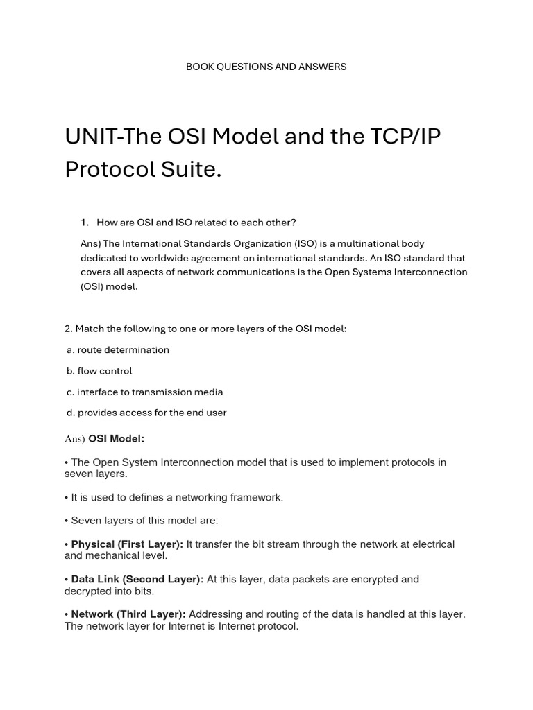 IP PreV Year Q-Ans | PDF | Osi Model | Internet Protocols