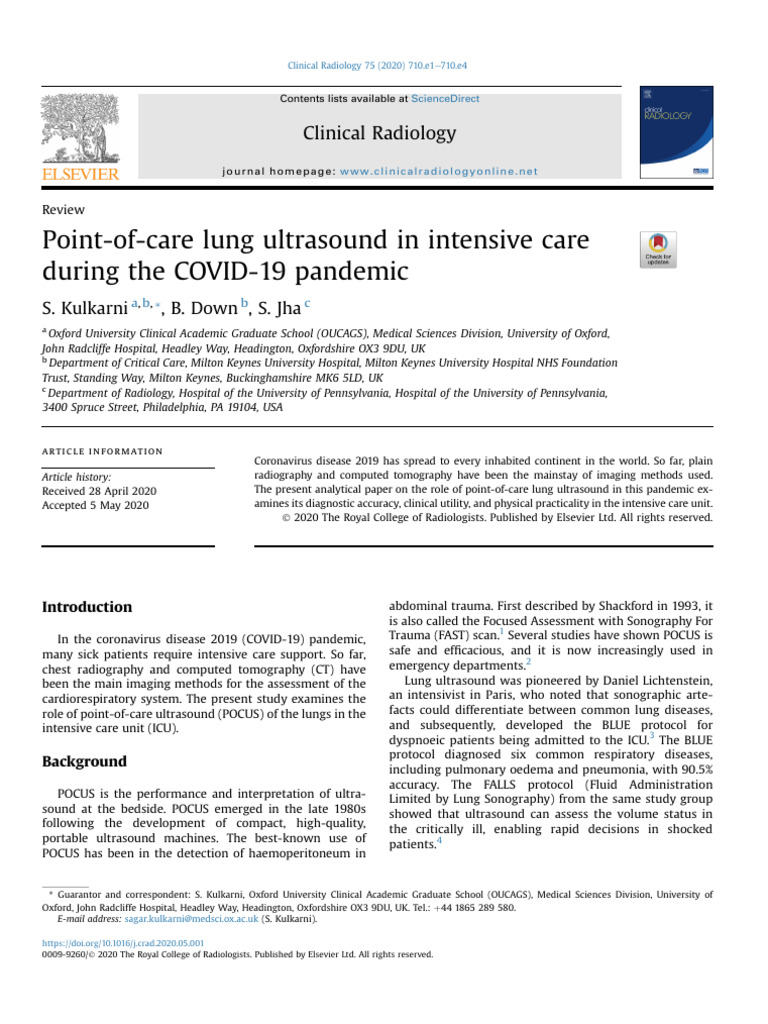 Point-of-care-lung-ultrasound-in-intensive-care-du | PDF | Radiology ...