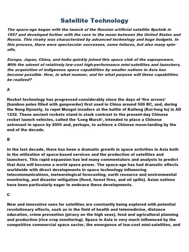 Satellite Technology Part 1 | PDF | Satellite | Asia