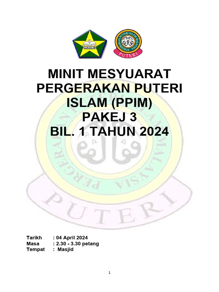3 - Minit Mesyuarat Pakej 3 2024 | PDF